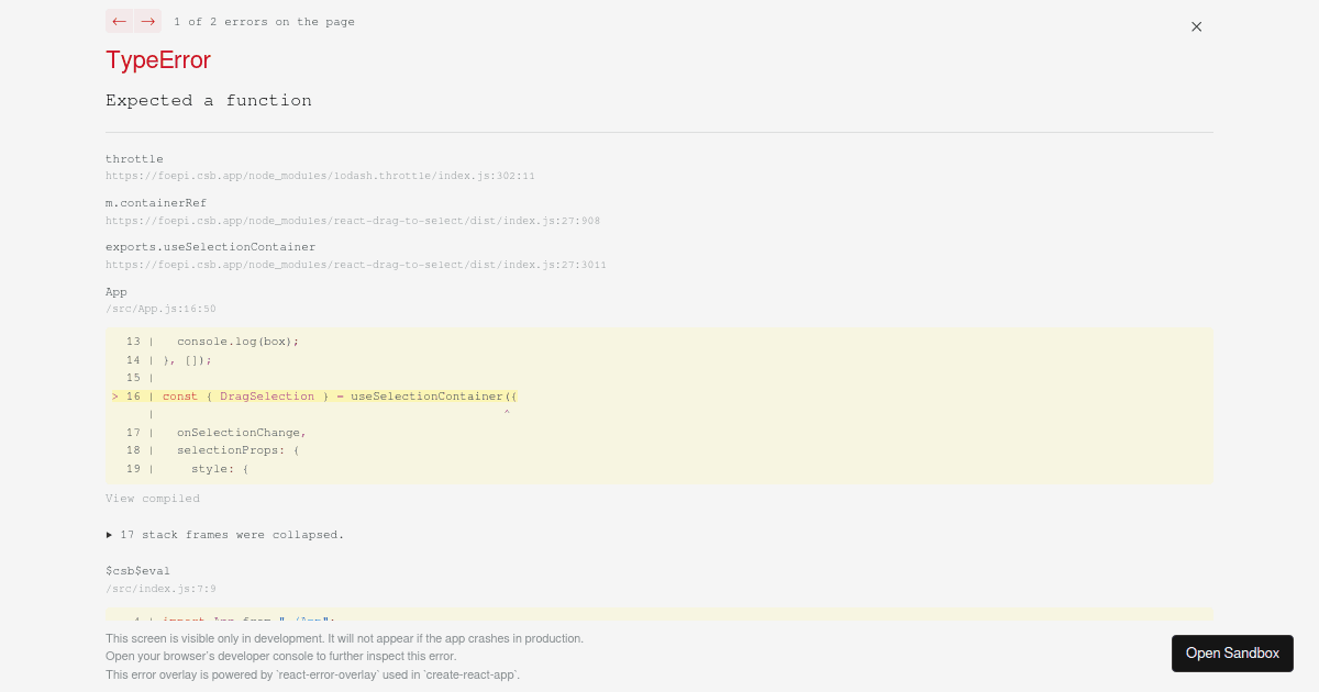react-drag-to-select - Codesandbox