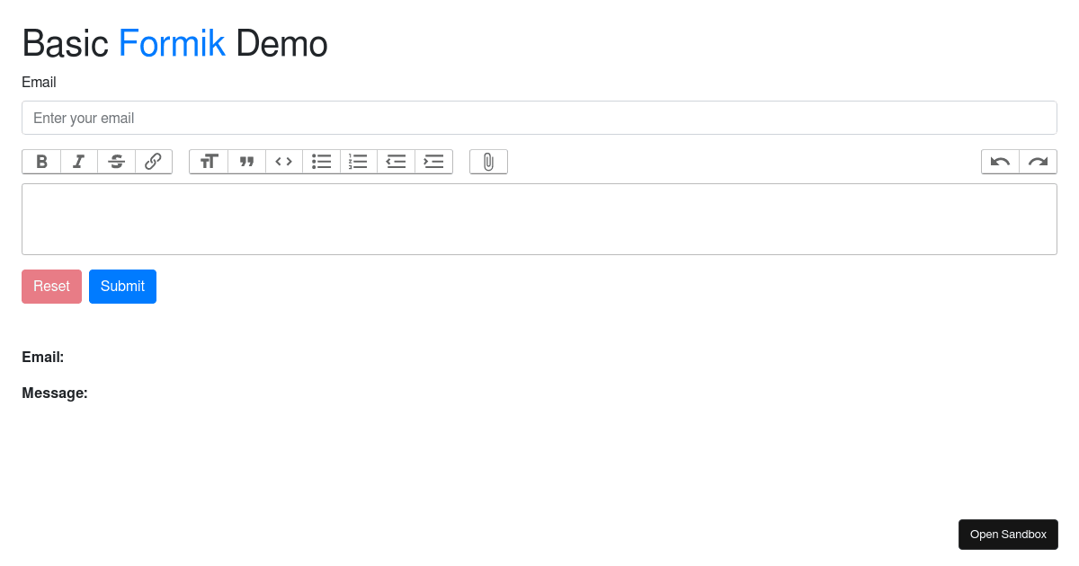 Formik Example - Codesandbox