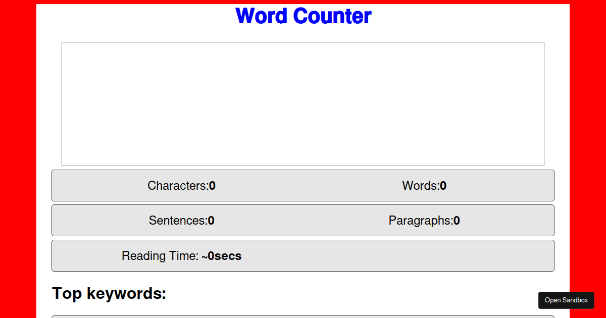 Word Counter - Codesandbox