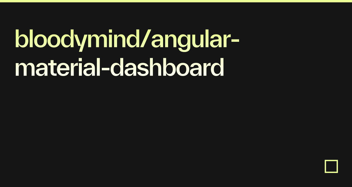bloodymind/angular-material-dashboard - Codesandbox