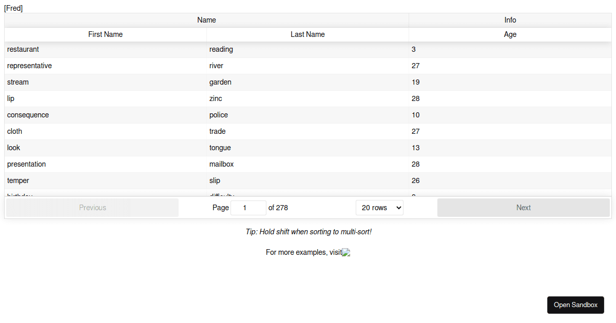 React Table Fixed Header Vertical Scroll Codesandbox