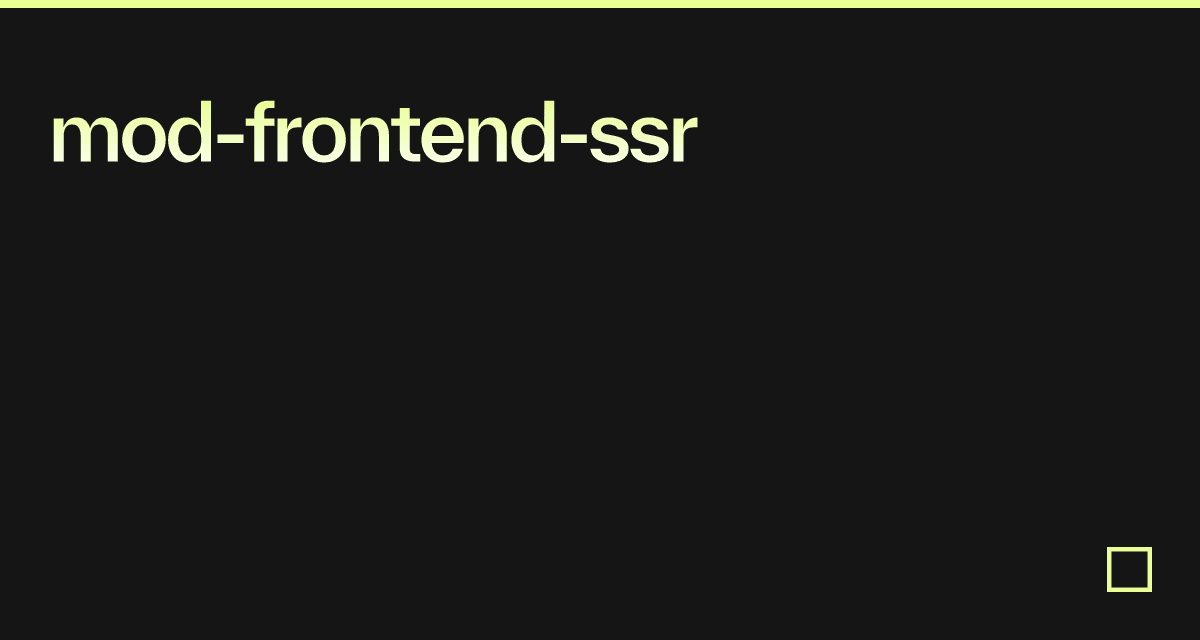 mod-frontend-ssr - Codesandbox
