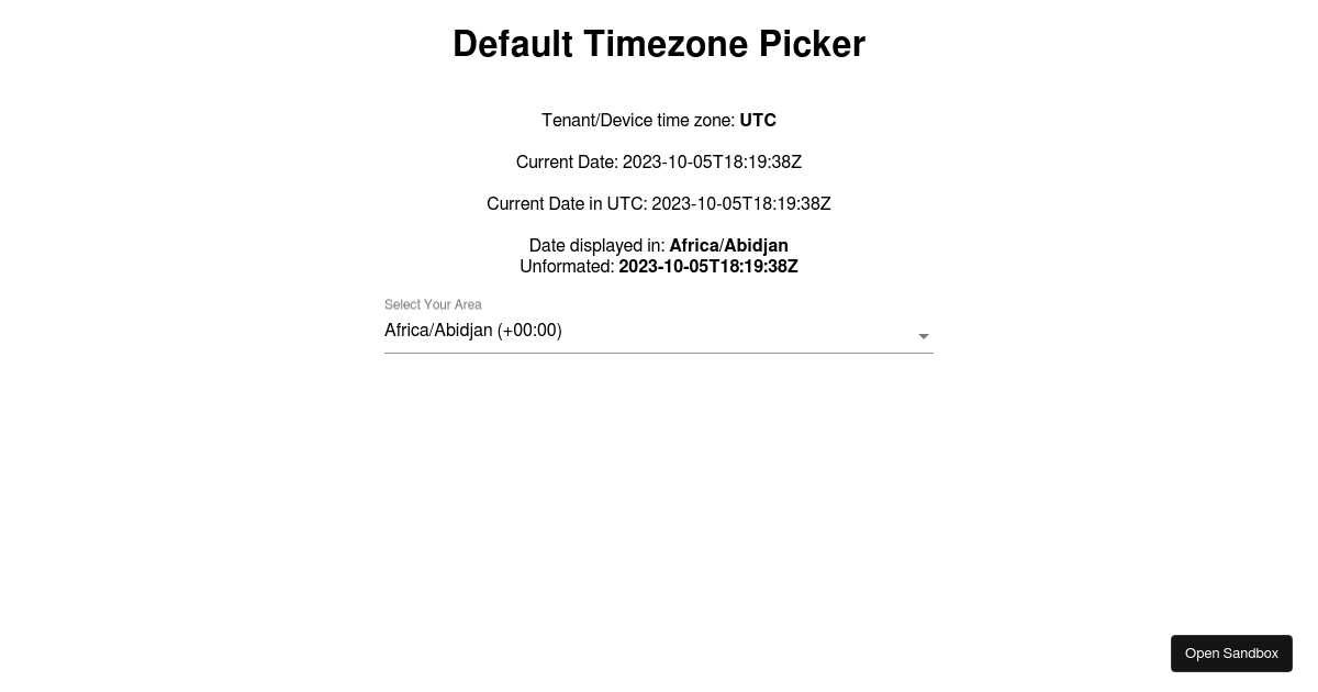 Angular Moment Timezone Test Forked Codesandbox