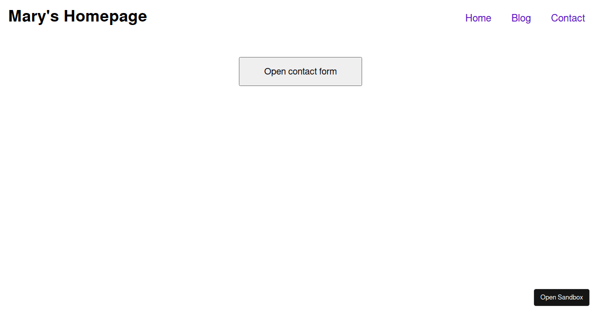 Mobile-friendly Modal - Codesandbox