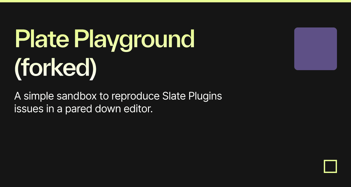 Plate Playground (forked) - Codesandbox