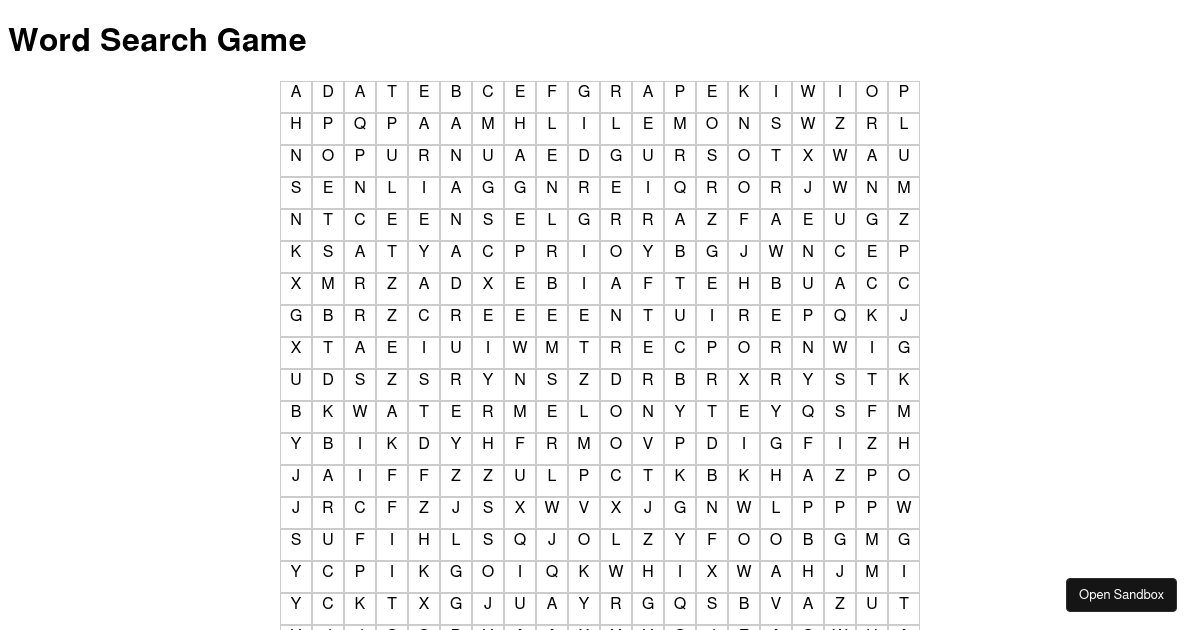 word-search-generator - Codesandbox