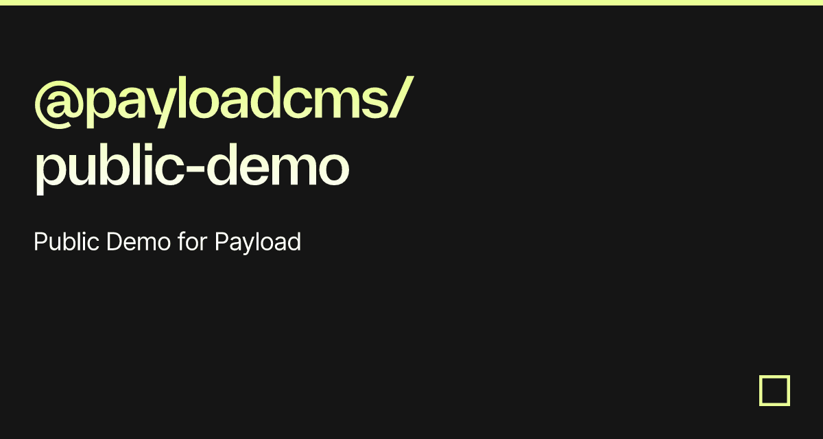 @payloadcms/public-demo - Codesandbox