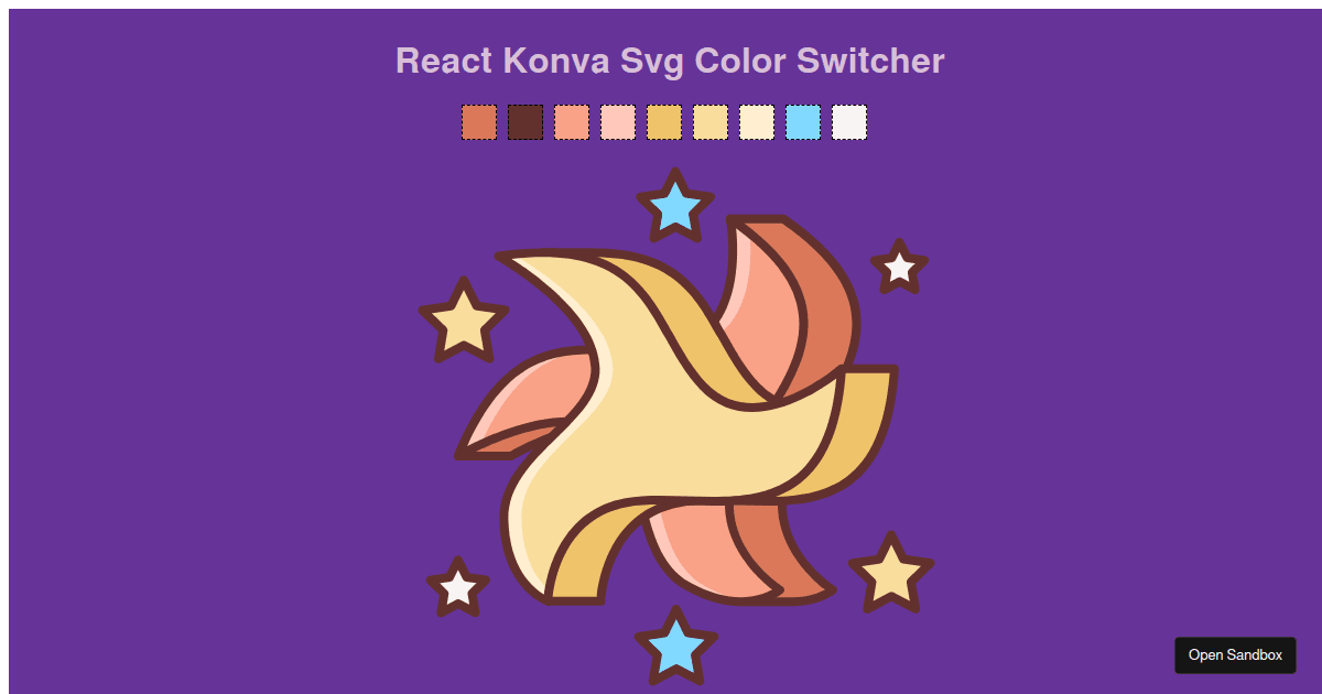 react-konva change multiple svg color (forked) - Codesandbox