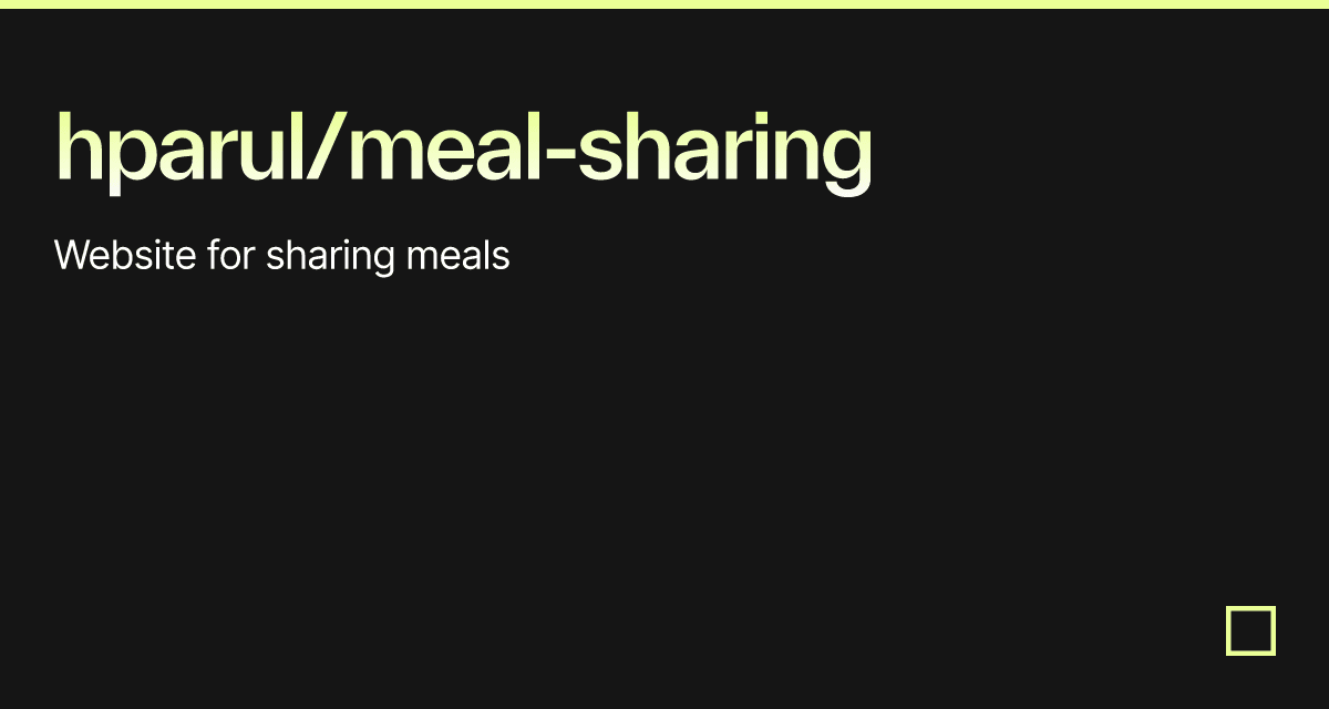 hparul/meal-sharing - Codesandbox