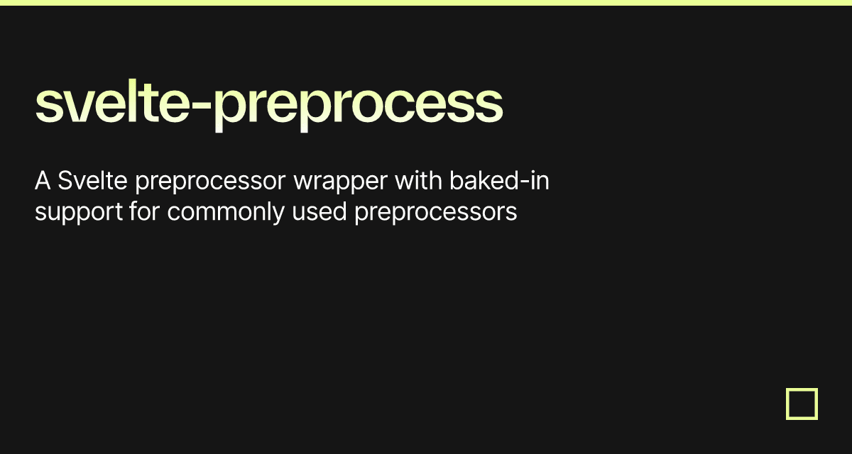 svelte-preprocess - Codesandbox