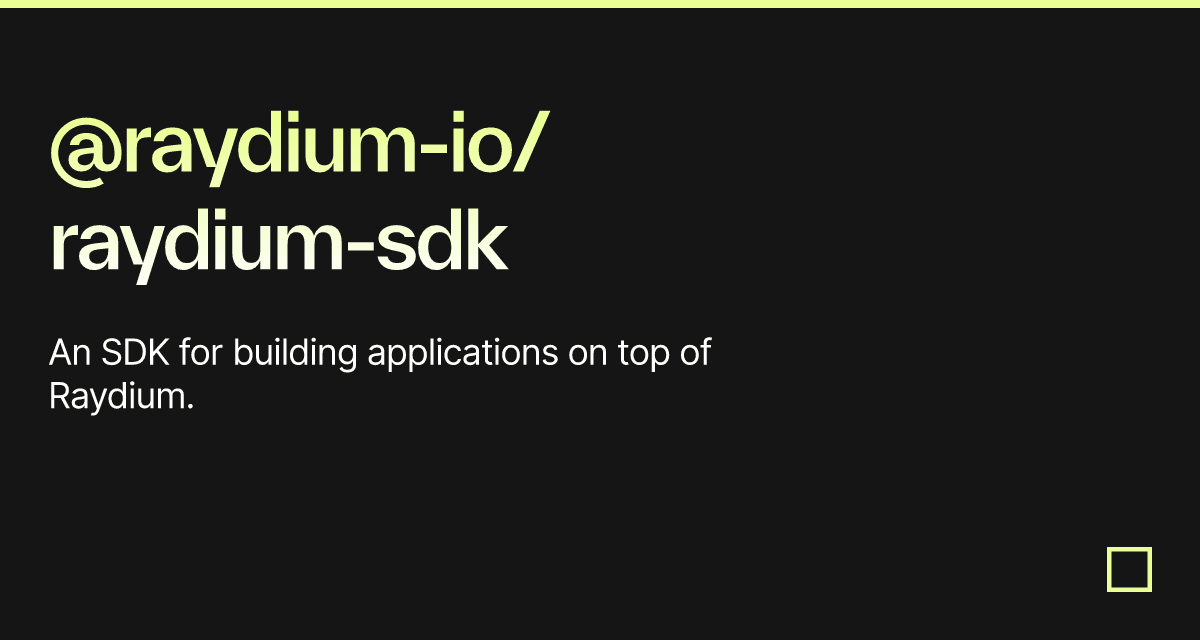 @raydium-io/raydium-sdk - Codesandbox