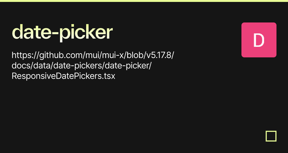date-picker - Codesandbox