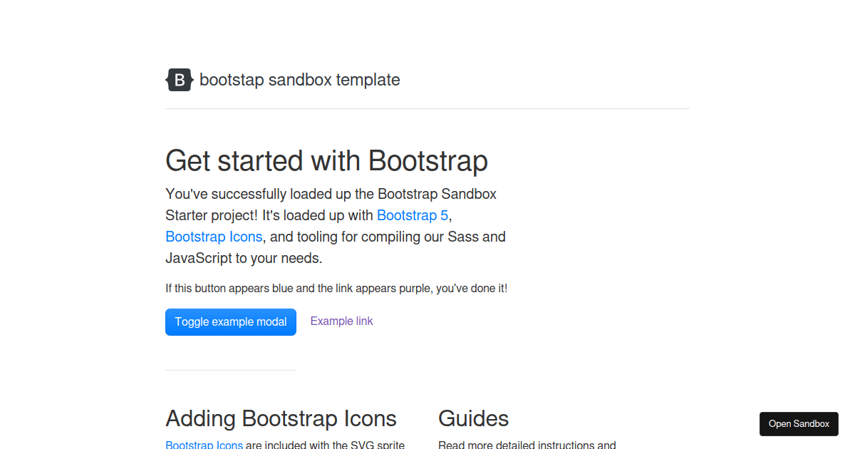 bootstrap-sandbox-template - Codesandbox