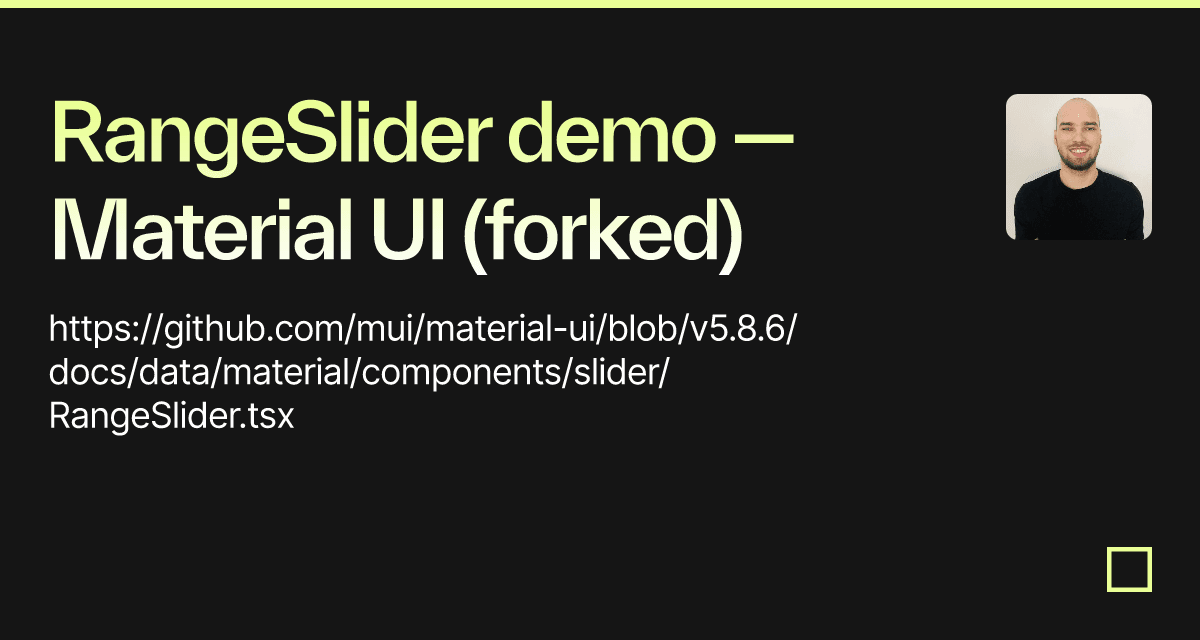 Rangeslider Demo — Material Ui Forked Codesandbox