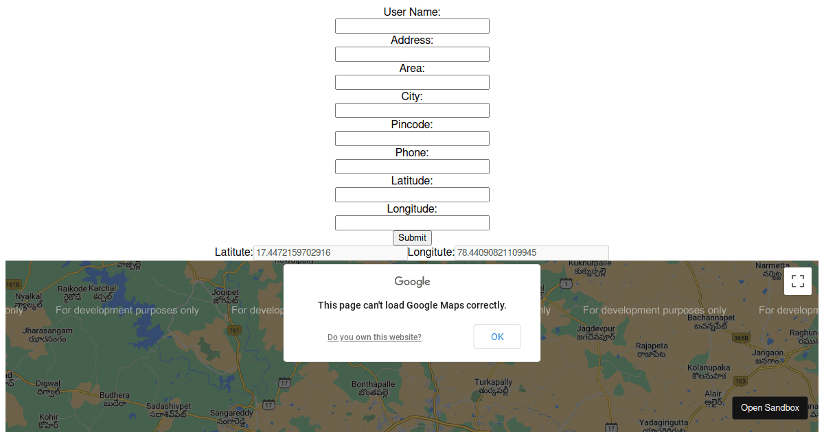 MAP PICKER - Codesandbox