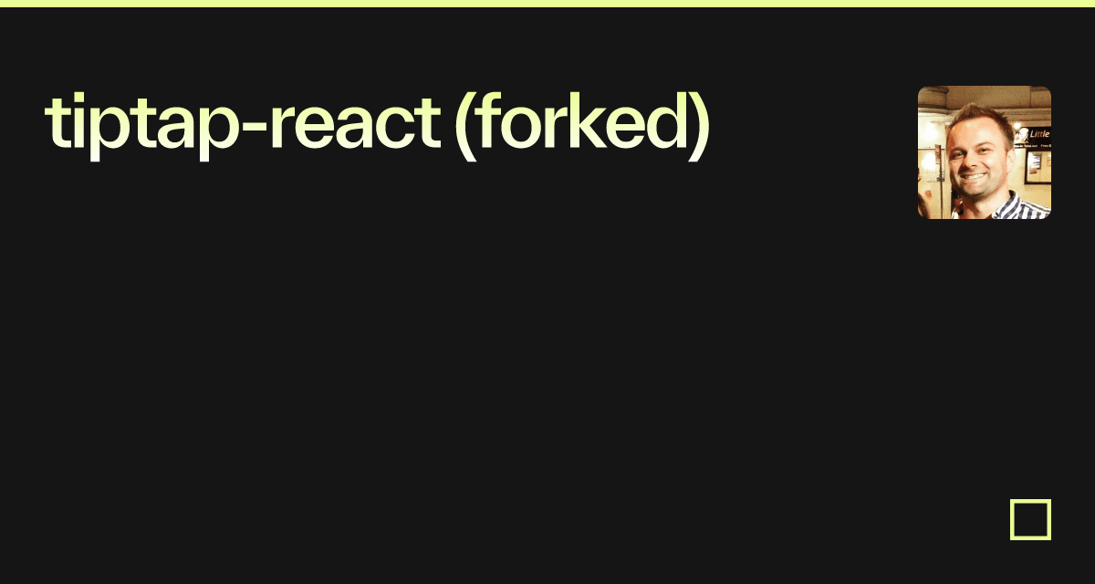 Tiptap React Forked Codesandbox