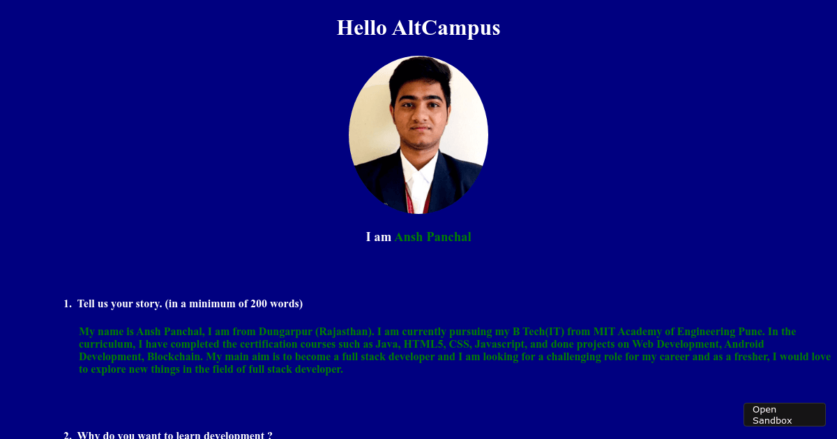 Assignment 1 Codesandbox 5555