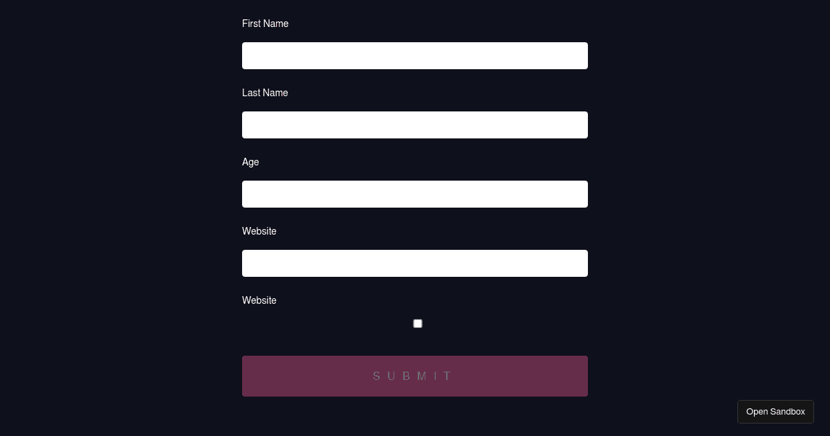 React Hook Form Validationschema Codesandbox 0289