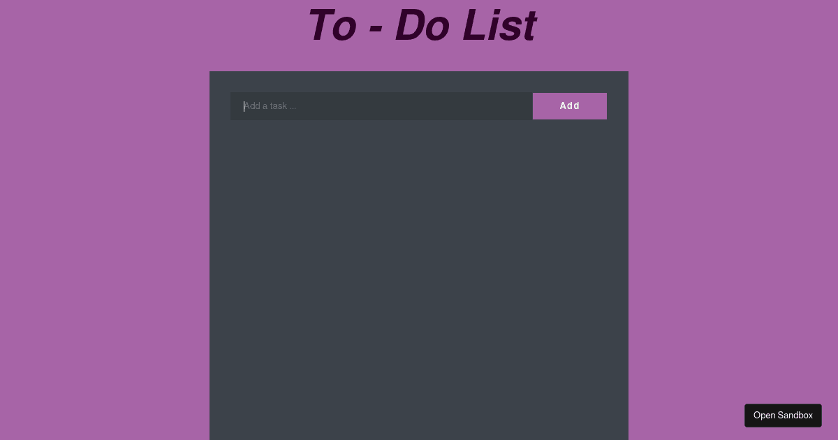 to-do-github - Codesandbox