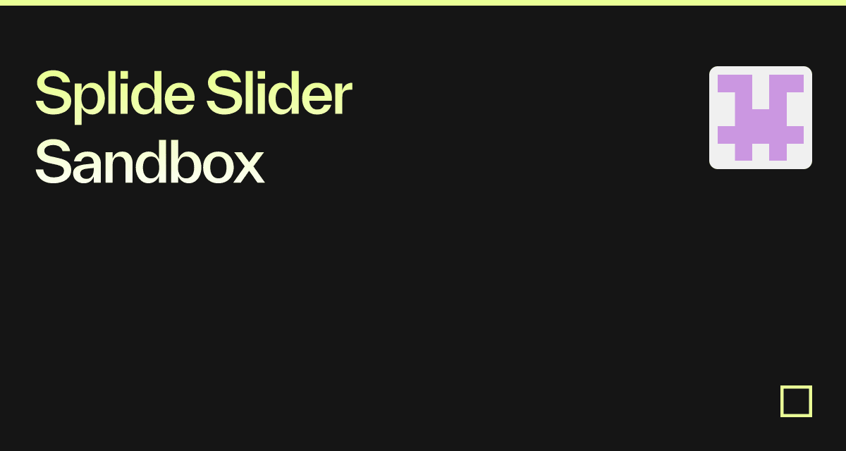 Splide Slider Sandbox - Codesandbox