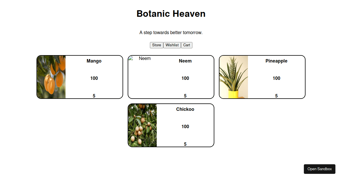 Ecommerce App Part Codesandbox