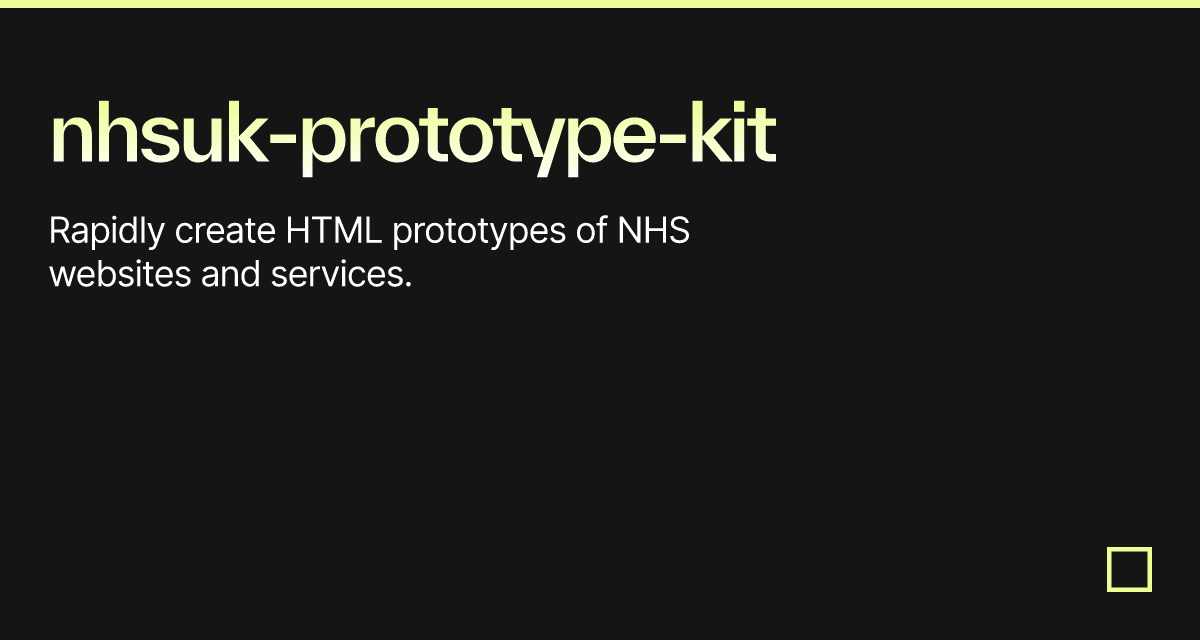 nhsuk-prototype-kit - Codesandbox