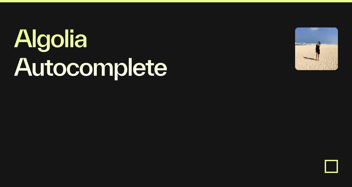 Algolia Autocomplete - Codesandbox