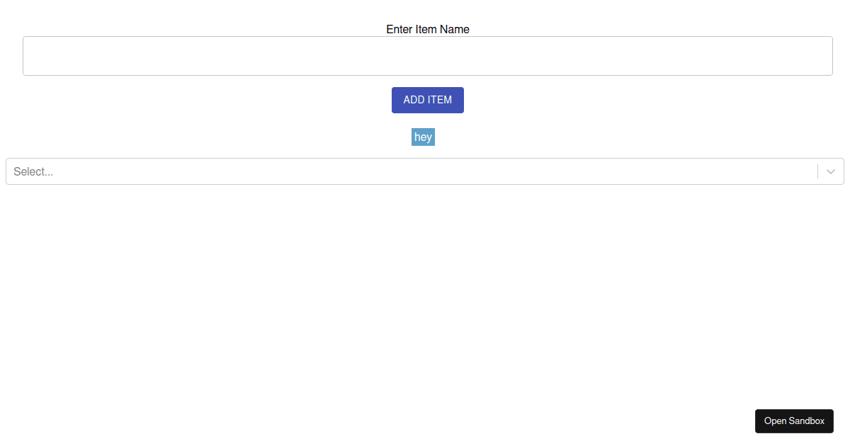 React-Select Label Not Visible - Codesandbox