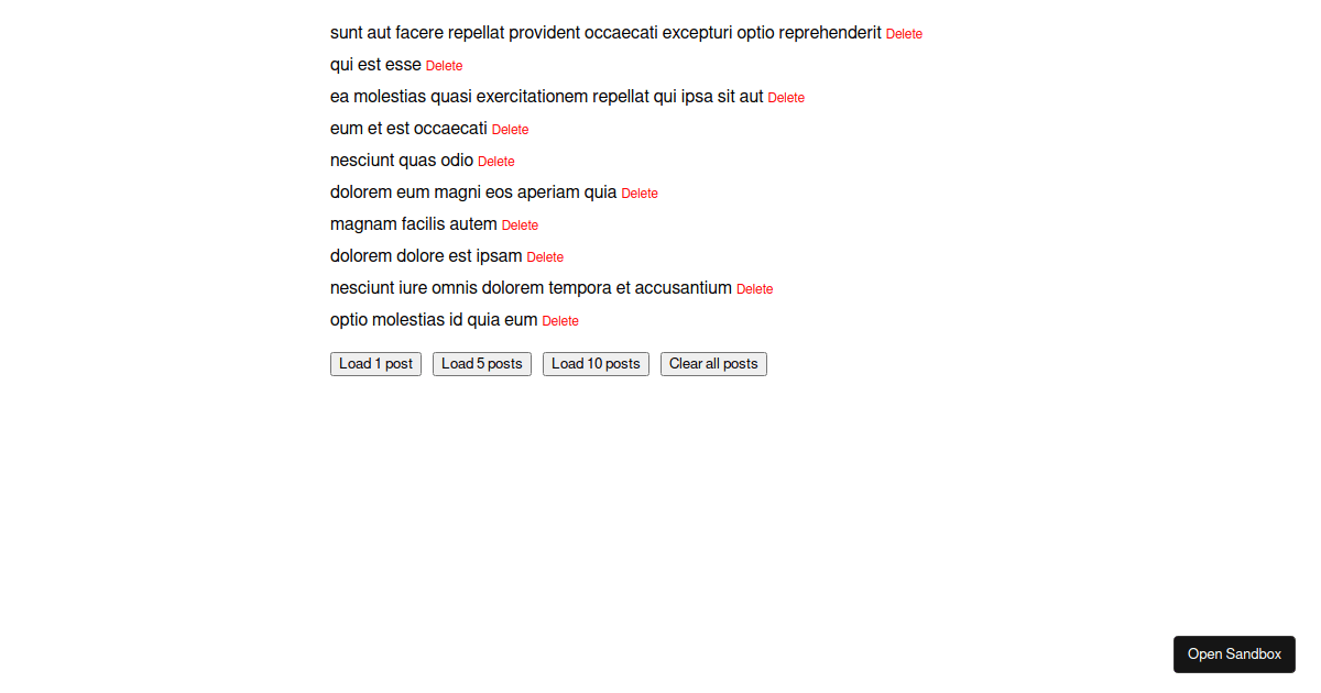 RTK simple example - Codesandbox