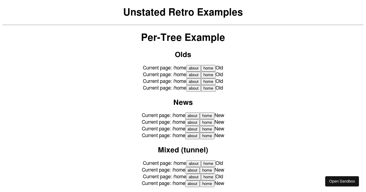unstated-retro example - Codesandbox
