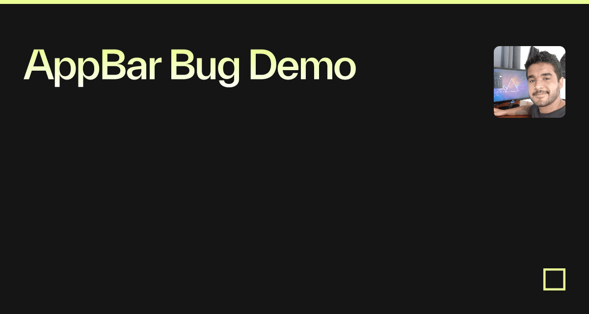 AppBar Bug Demo - Codesandbox