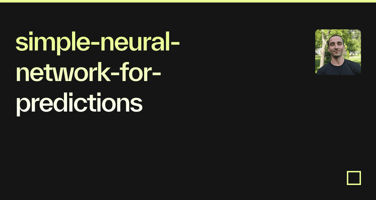 Simple Neural Network For Predictions Codesandbox