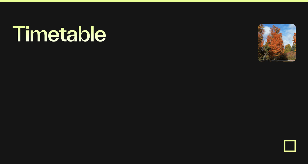 Timetable - Codesandbox