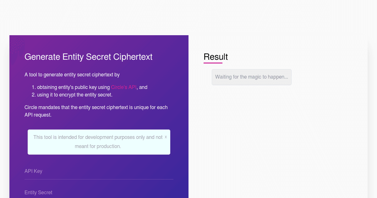 Generate Entity Secret Ciphertext - Codesandbox