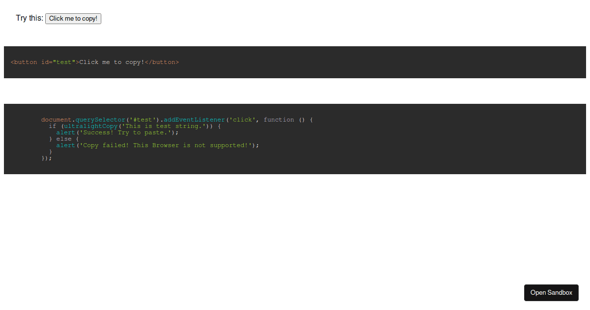 copy-to-clipboard-ultralight - Codesandbox