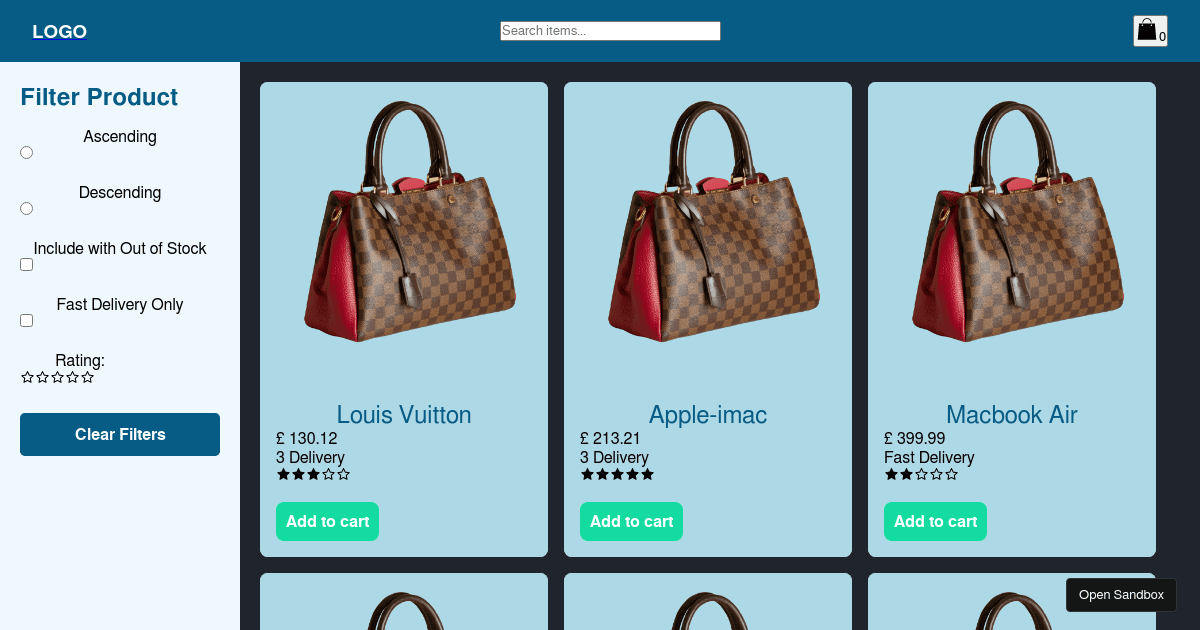 shopping-cart-reactjs-app - Codesandbox