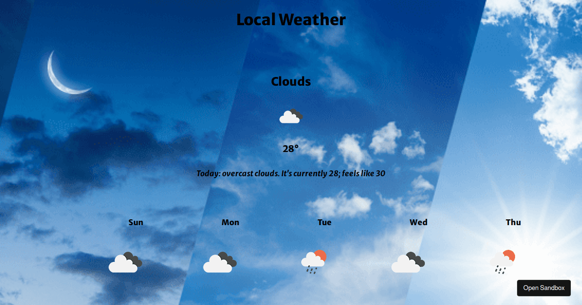 Weather exercise - Codesandbox