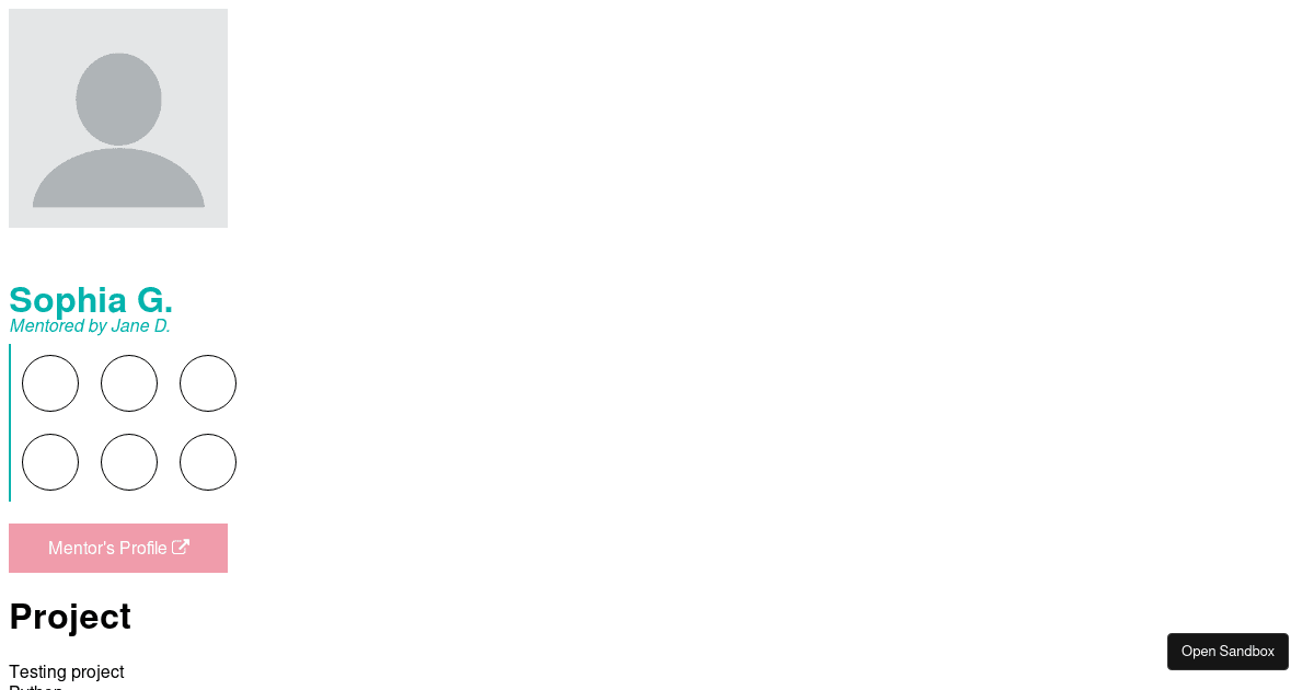 mentee profile (forked) - Codesandbox