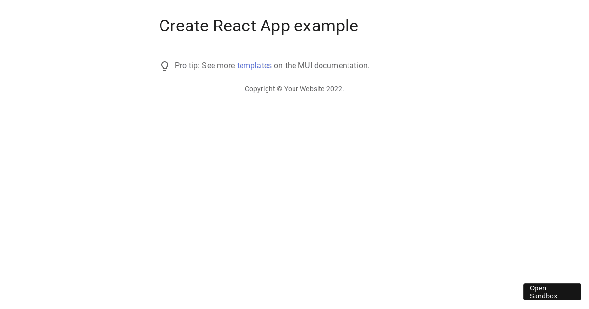 create-react-app - Codesandbox