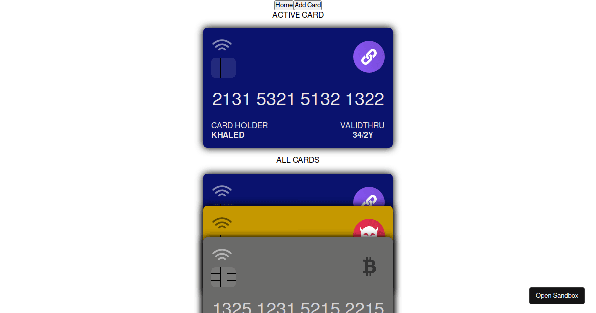 E-Wallet-React - Codesandbox