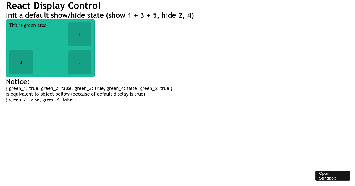 Init Default Showhide State React Display Control Codesandbox