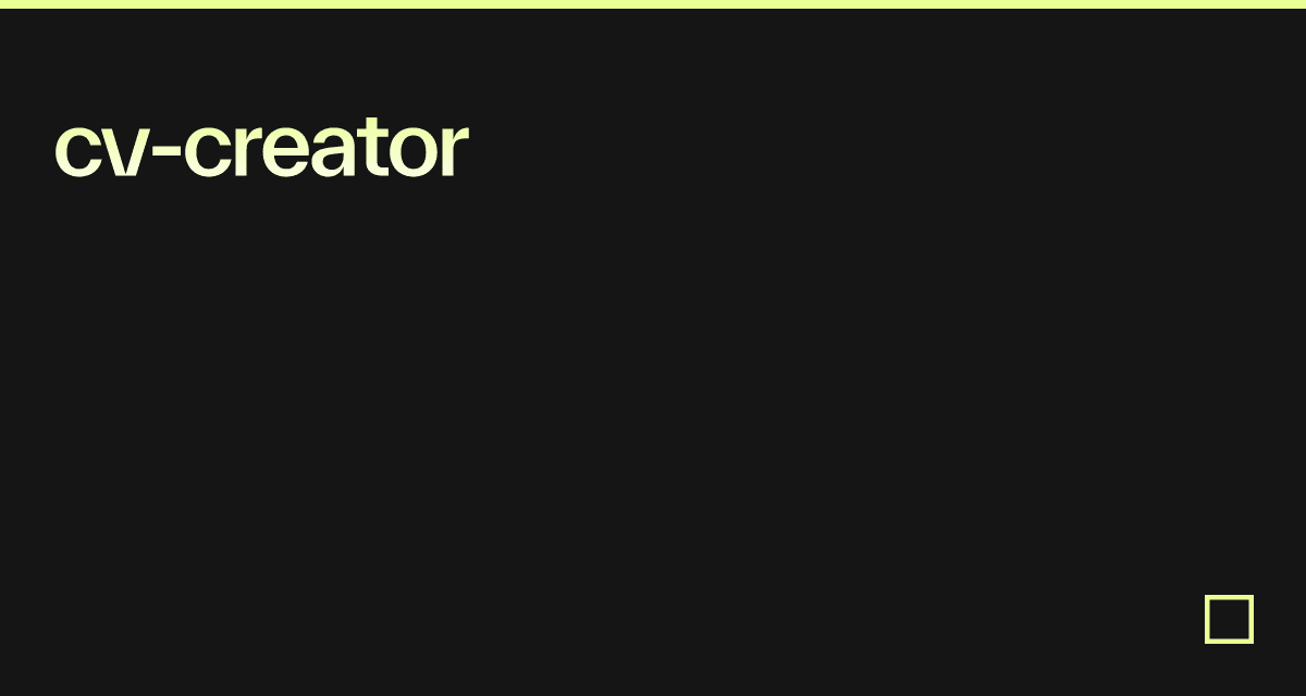 cv-creator - Codesandbox