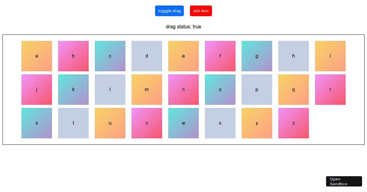 react-grid-rearrange (forked) - Codesandbox