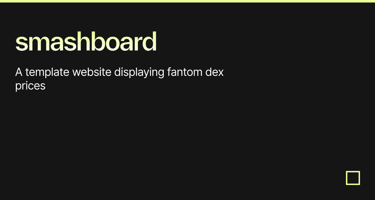 smashboard - Codesandbox