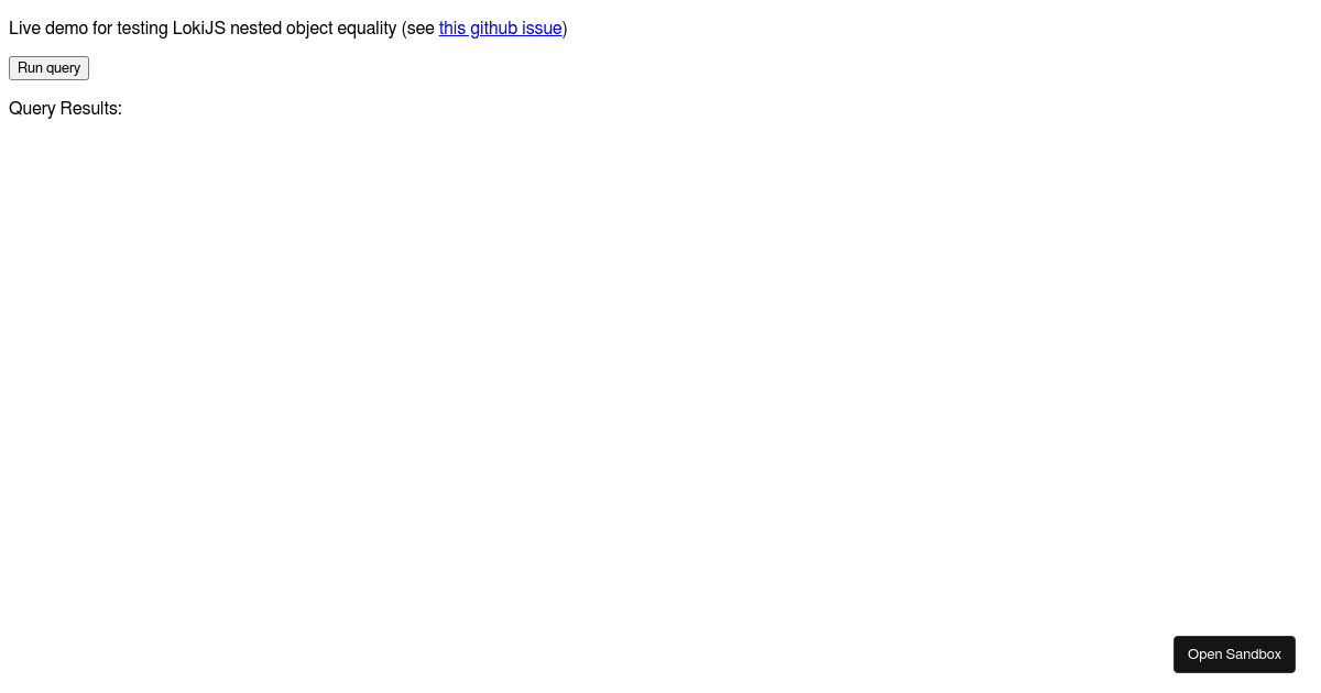 Lokijs Nested Object Queries Codesandbox