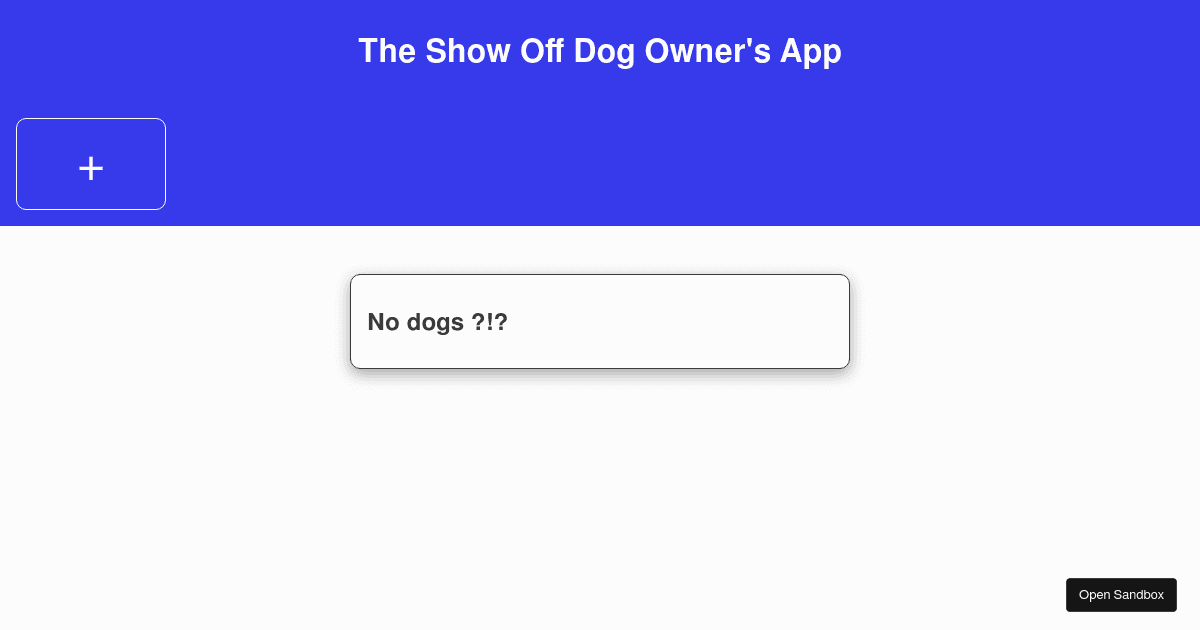 Dog Owner's App (template) - Codesandbox