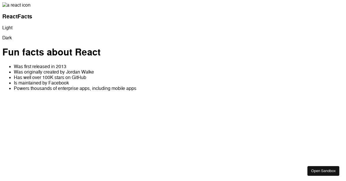 React Dark-Light Mode Implementation - Codesandbox