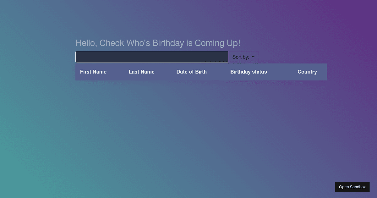 birthdayui - Codesandbox