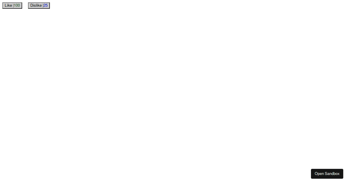 Like Dislike Button React Codesandbox