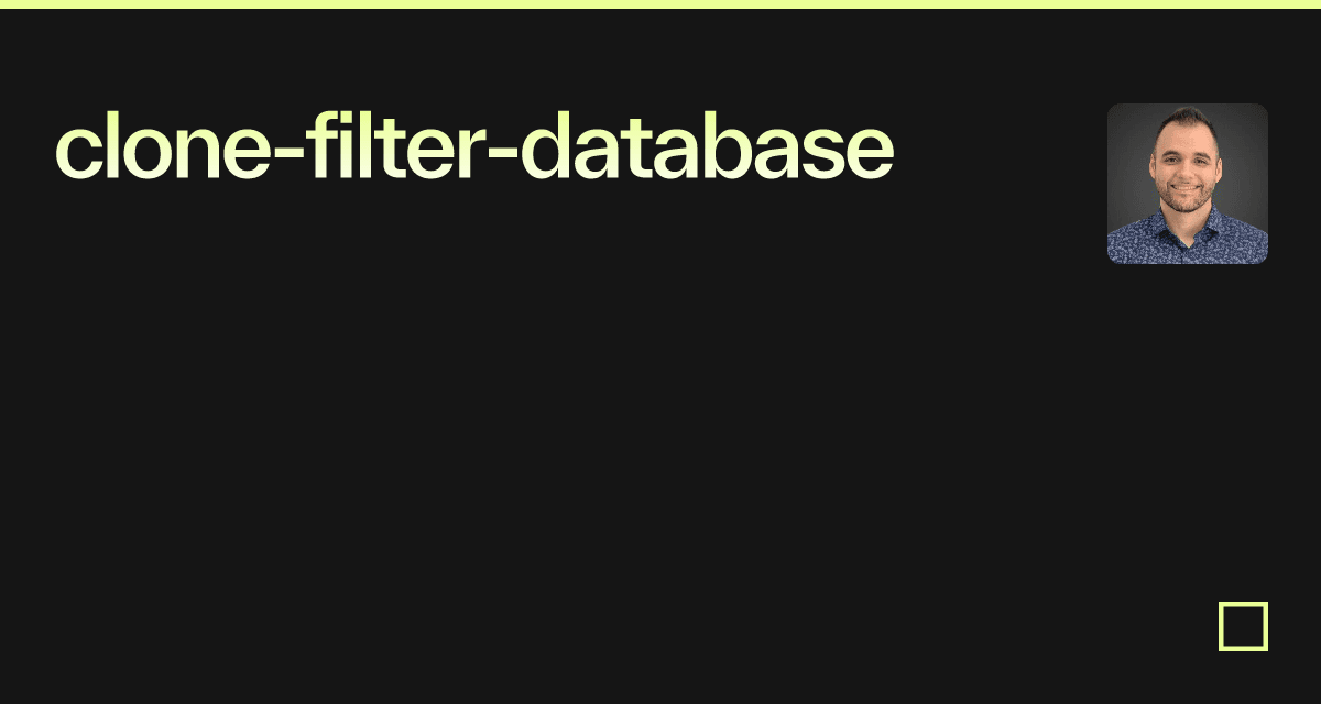 clone-filter-database - Codesandbox